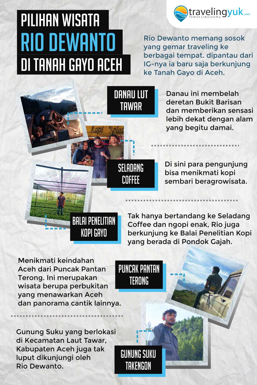 Pilihan Wisata Rio Dewanto di Tanah Gayo Aceh, Pesonanya Bikin Meleleh