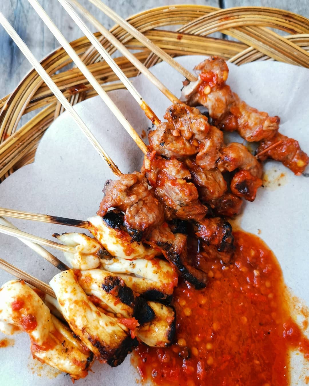 Enjoying the Spicy yet Tasty Sate Plecing in Bali