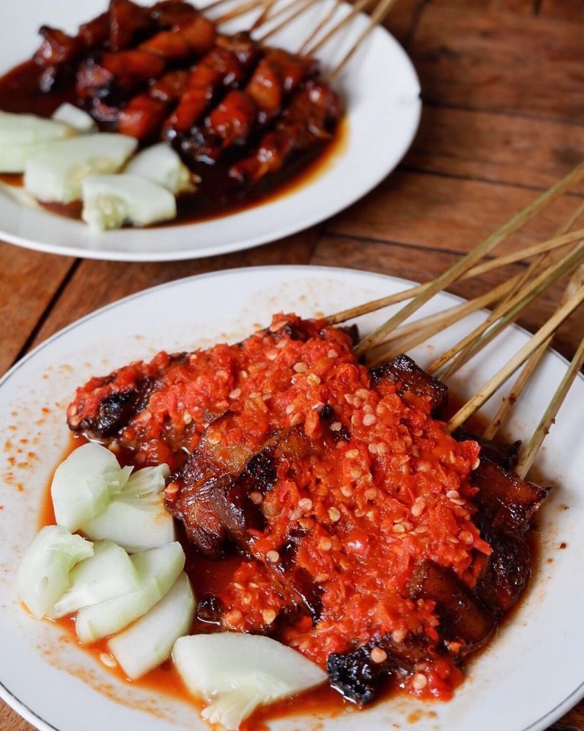 Enjoying the Spicy yet Tasty Sate Plecing in Bali