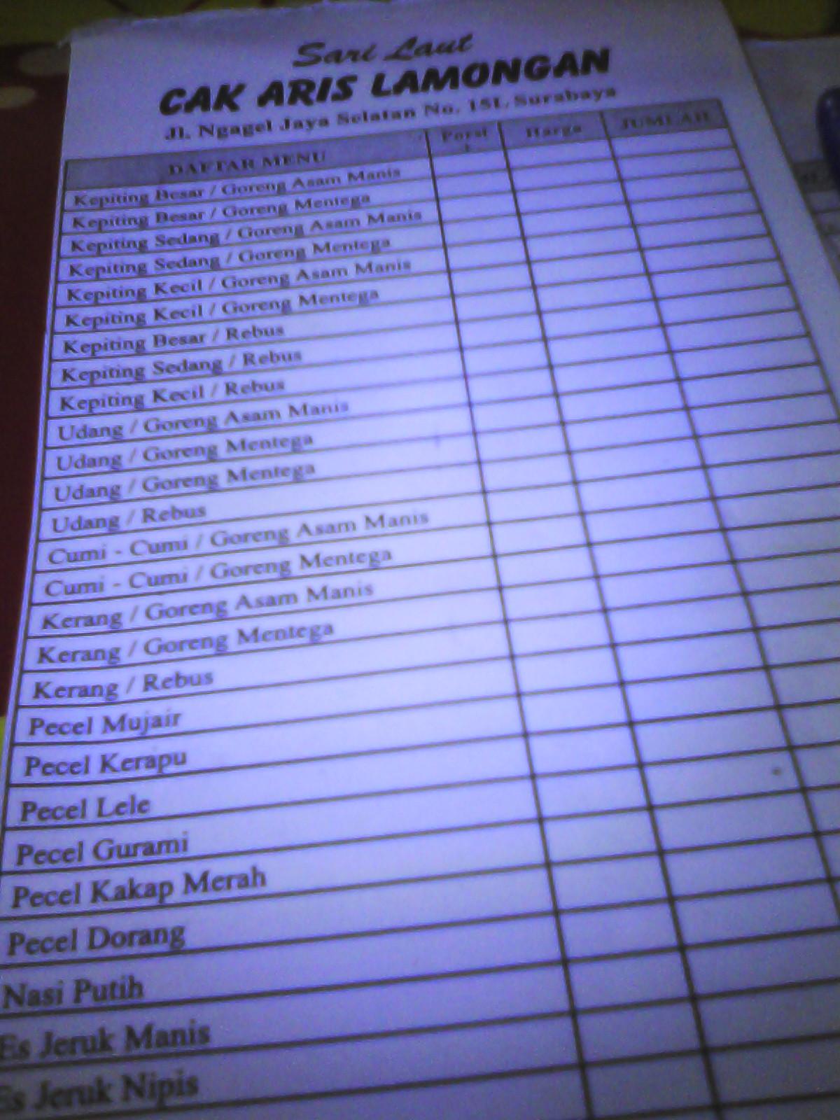 Olahan Seafood yang Lezat di Warung Sari Laut Cak Aris Surabaya